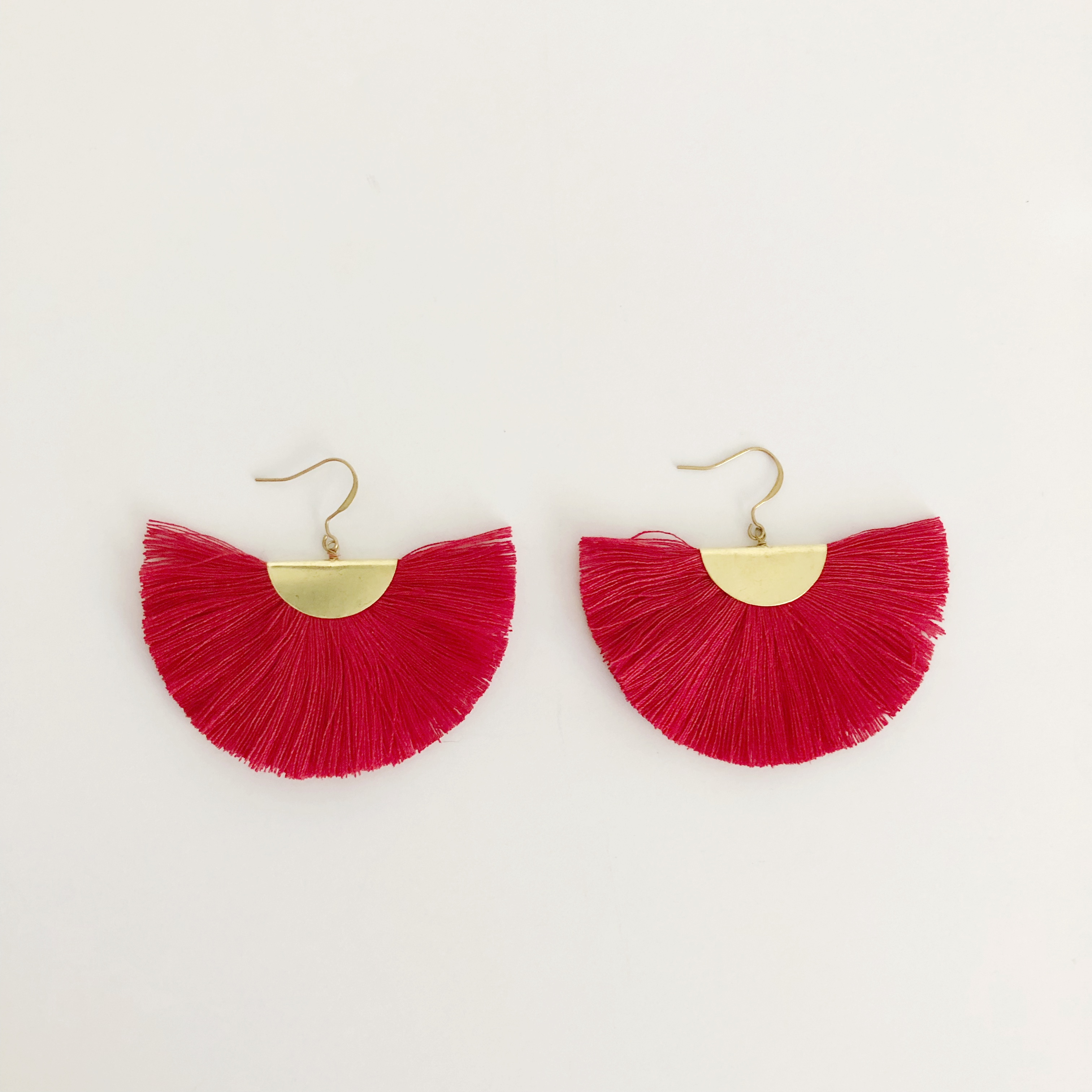 Red Half Moon Earrings - VeryAllegra